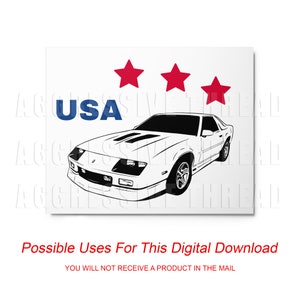 80s Camaro I-roc Z28 Vector Graphic: Muscle Car Art (digital Download ...