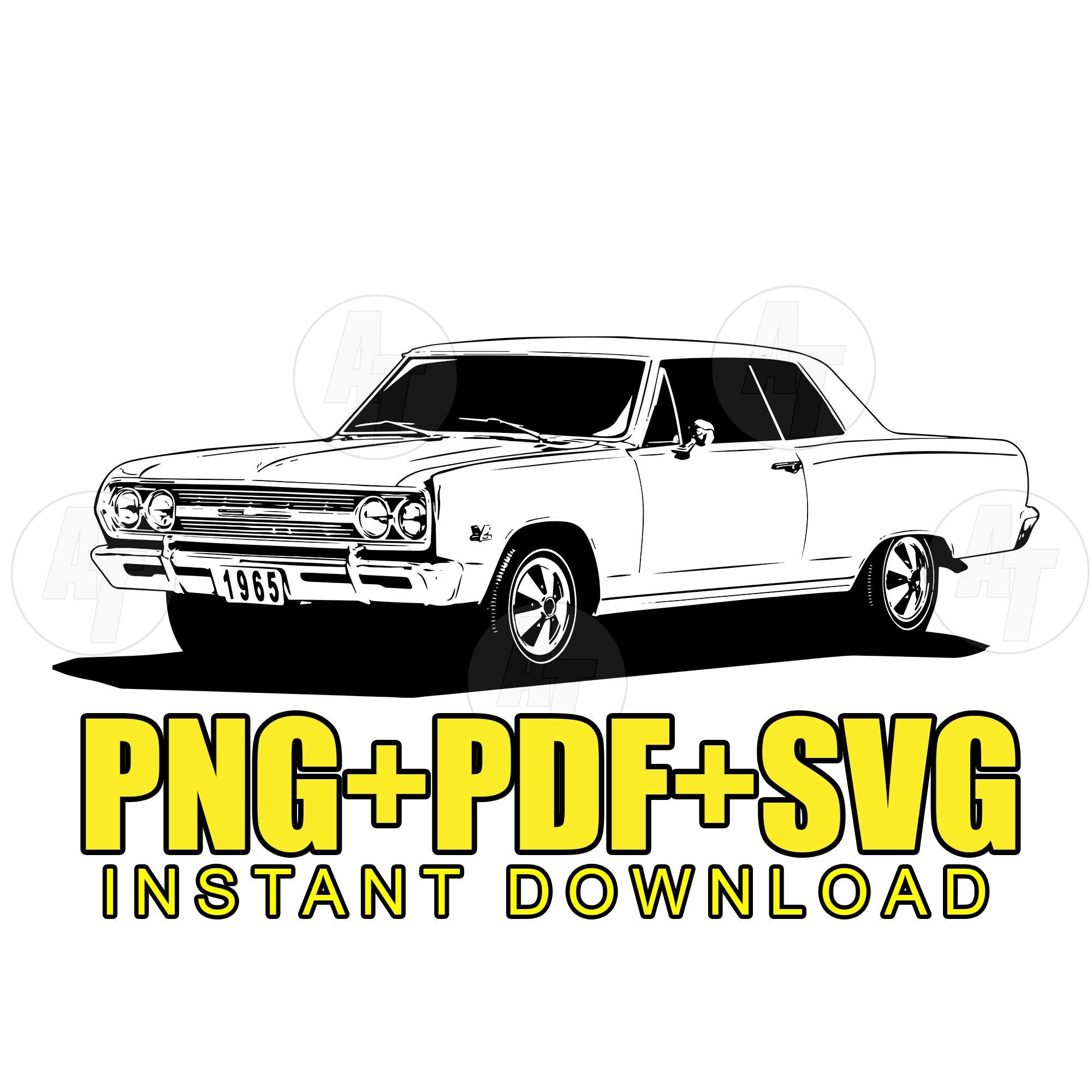 1965 Chevelle Malibu Car Vector Graphic: Clip Art (digital Download) - Etsy