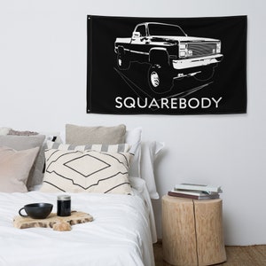 Square Body Truck Flag, Squarebody Garage Banner, Cool Man Cave Decor ...