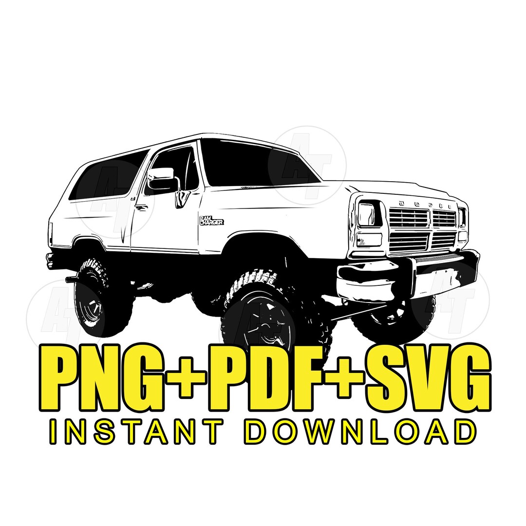 Ramcharger 4x4 Truck Clip Art: off Road SUV Design (digital Download ...