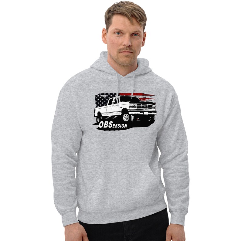OBS Truck Hoodie, Mens 90s F250 F350 Pullover Sweatshirt With Crew Cab ...