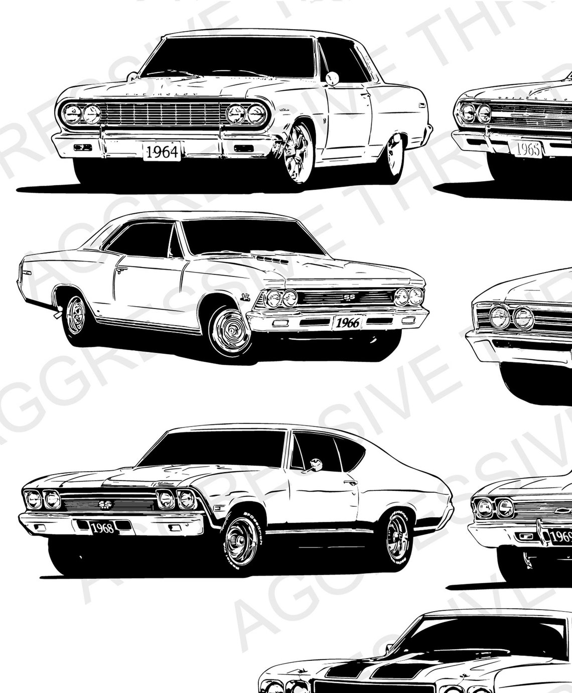 Chevy Chevelle 1964-1972 Vector Art (SVG/PNG/PDF) - Etsy