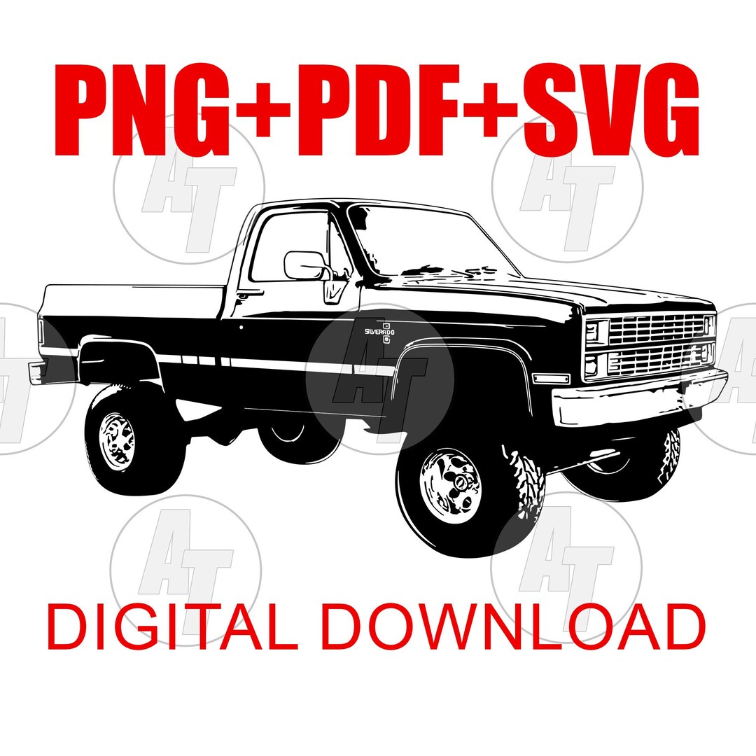 Square Body Chevy Digital Download, Png and Vector Graphic Clip Art ...