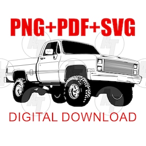 Square Body Truck Digital Dowload, Vector Art Graphic, Ai Png Pdf DTG T ...