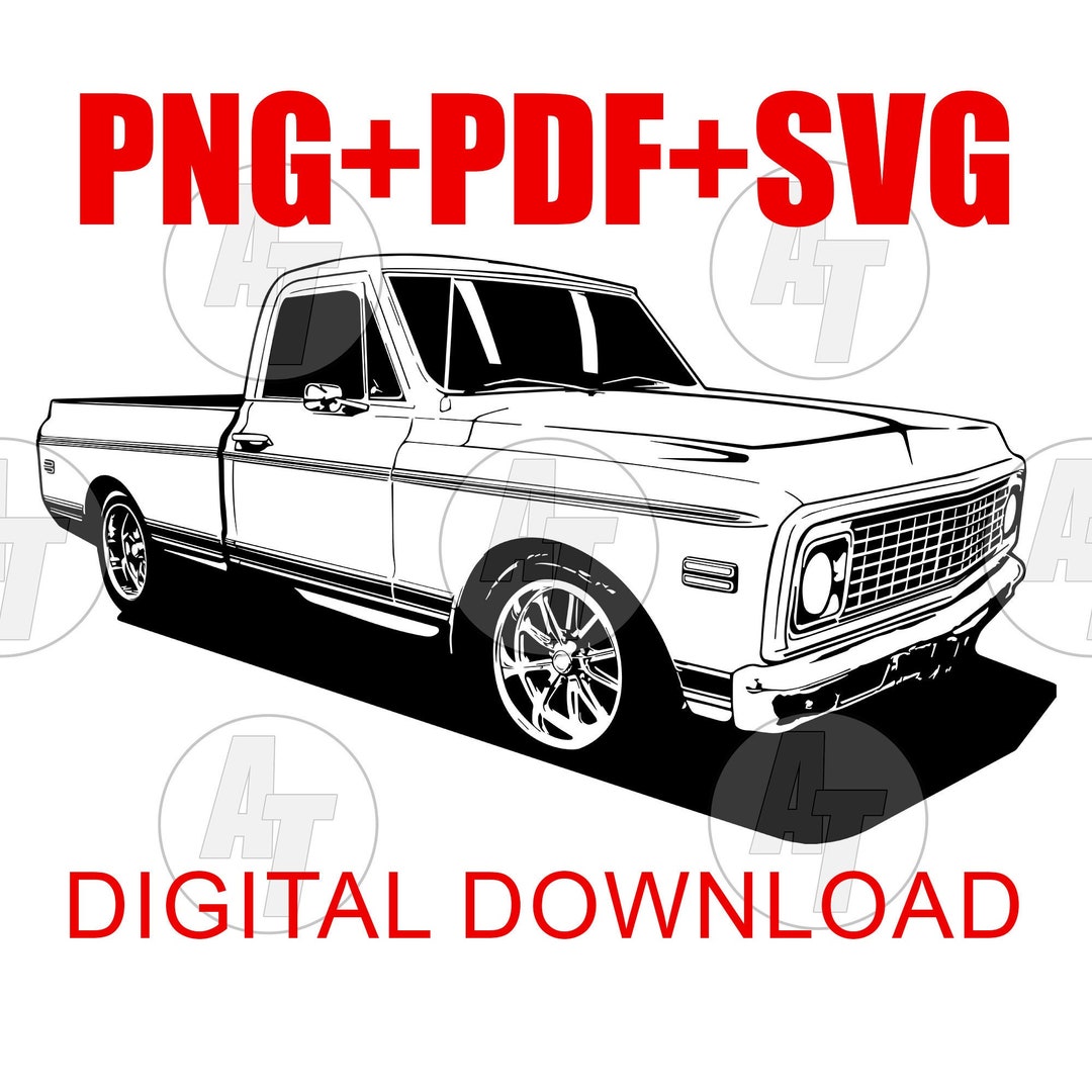 Chevy C10 Truck Vector Graphic: 1972 PNG Clipart (digital Download) - Etsy