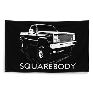 Square Body Truck Flag, Squarebody Garage Banner, Cool Man Cave Decor ...
