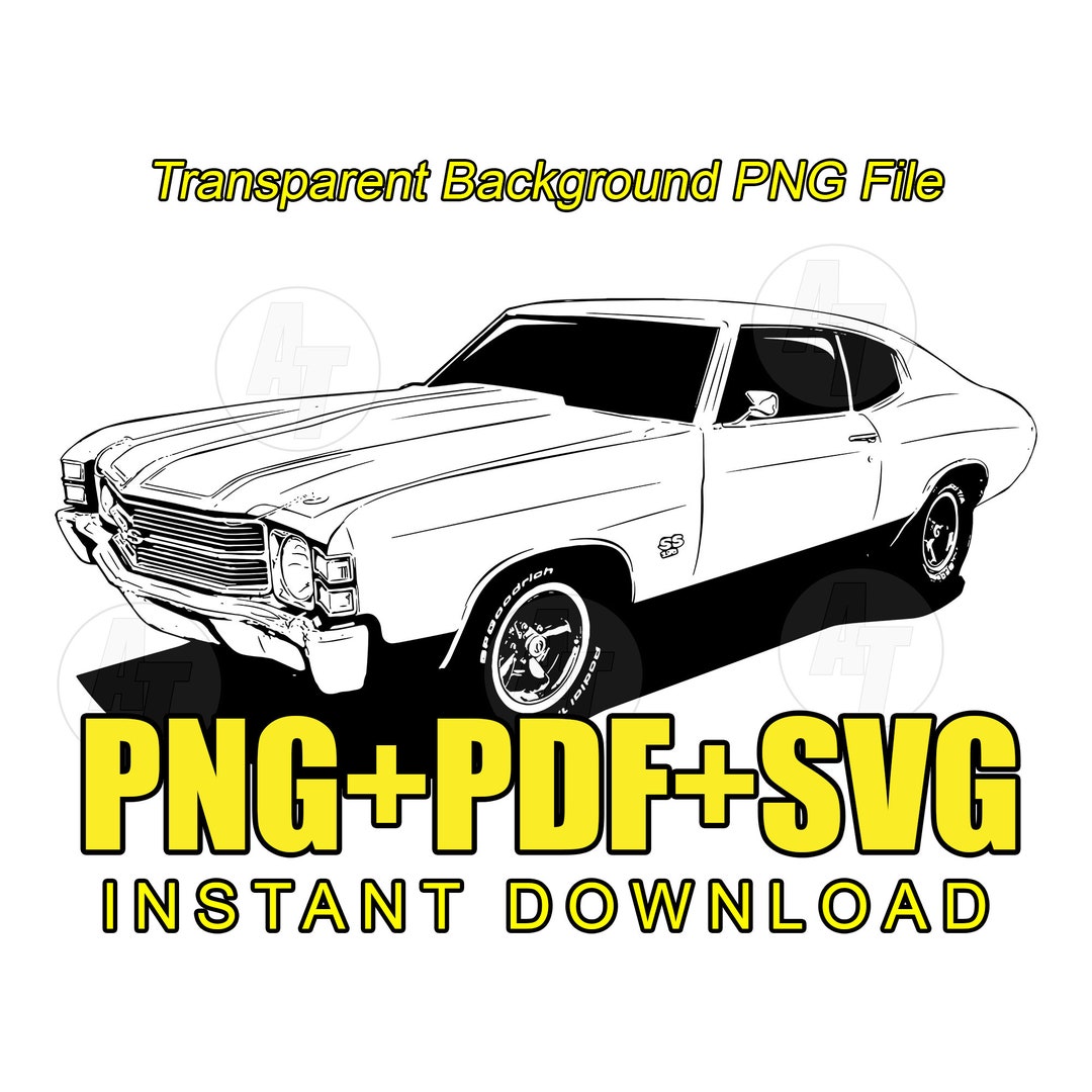 1971 Chevy Chevelle SS digitale download, Vector SVG-bestand, T-shirt ...