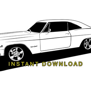65 Impala SS Digital Download, Transparent Background Png, Svg Vector ...