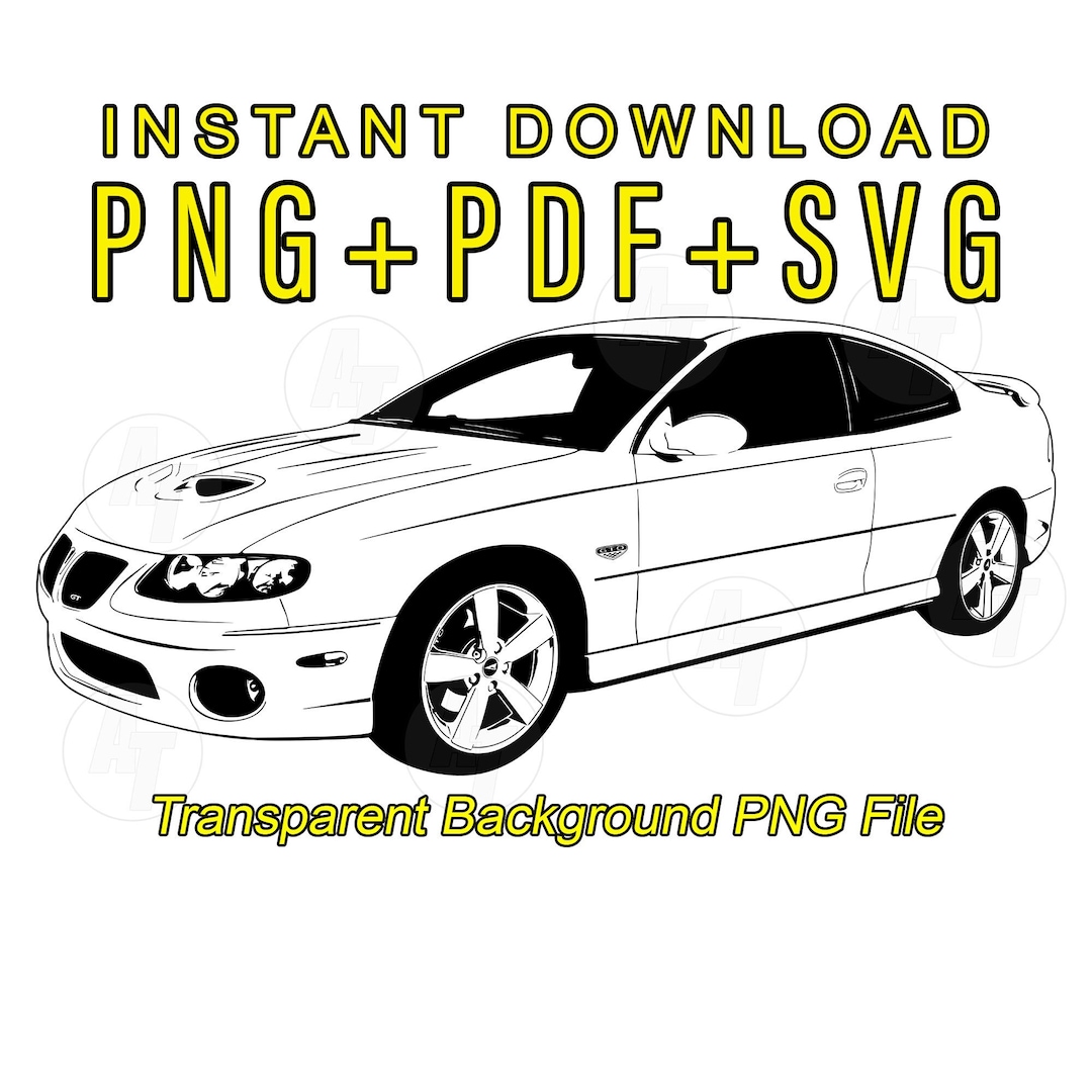 Pontiac GTO Car SVG Clip Art Graphic Art Instant Download Illustration ...
