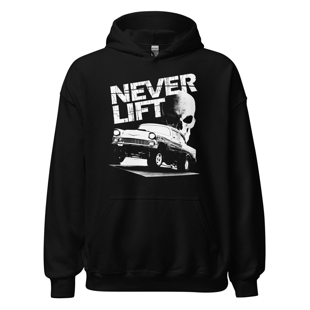 55 Chevy Drag Racing Hoodie: Never Lift Skull, Gearhead Gift - Etsy