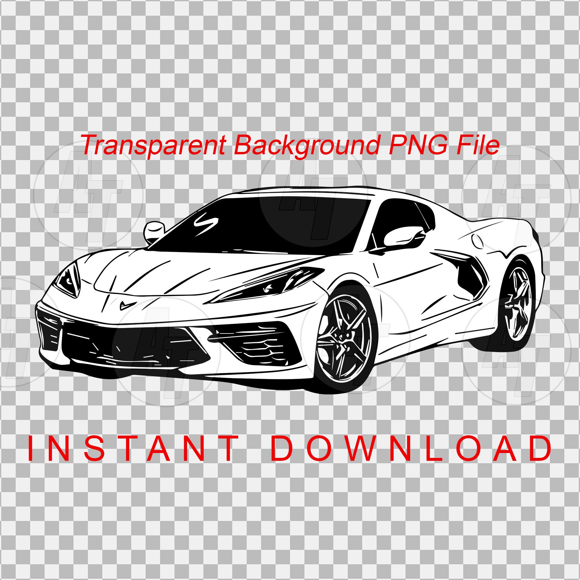 C8 Corvette Vector Graphic: 2020 Race Car Drawing (digital Download) - Etsy