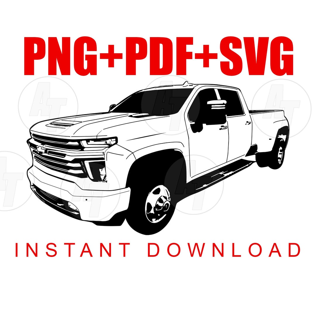 2023 Chevy Silverado Dually 3500HD Digital Download Png Vector Svg ...