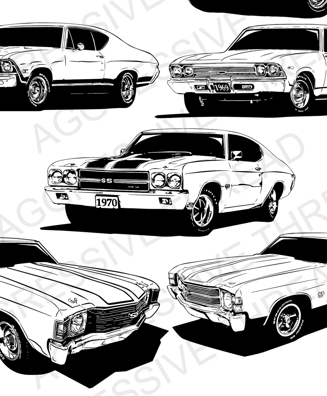 Chevy Chevelle 1964-1972 Vector Art (SVG/PNG/PDF) - Etsy