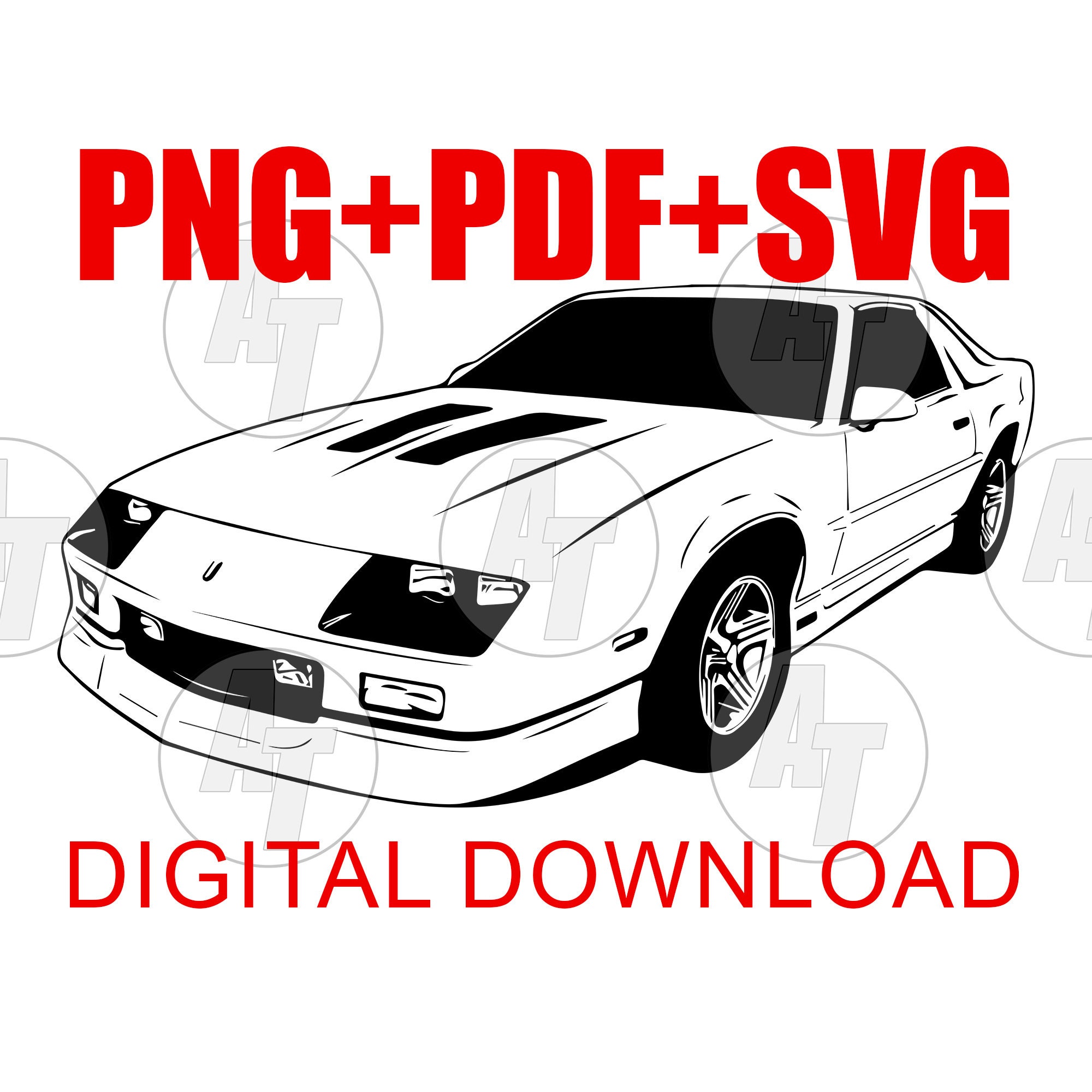 80s Camaro I-roc Z28 Vector Graphic: Muscle Car Art (digital Download ...