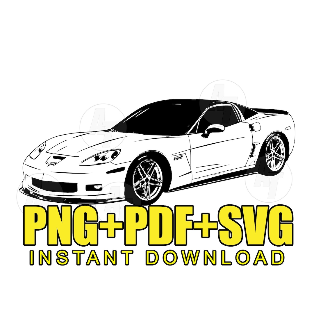 C6 Corvette SVG: 2003-2006 Car Graphic (digital Download) - Etsy