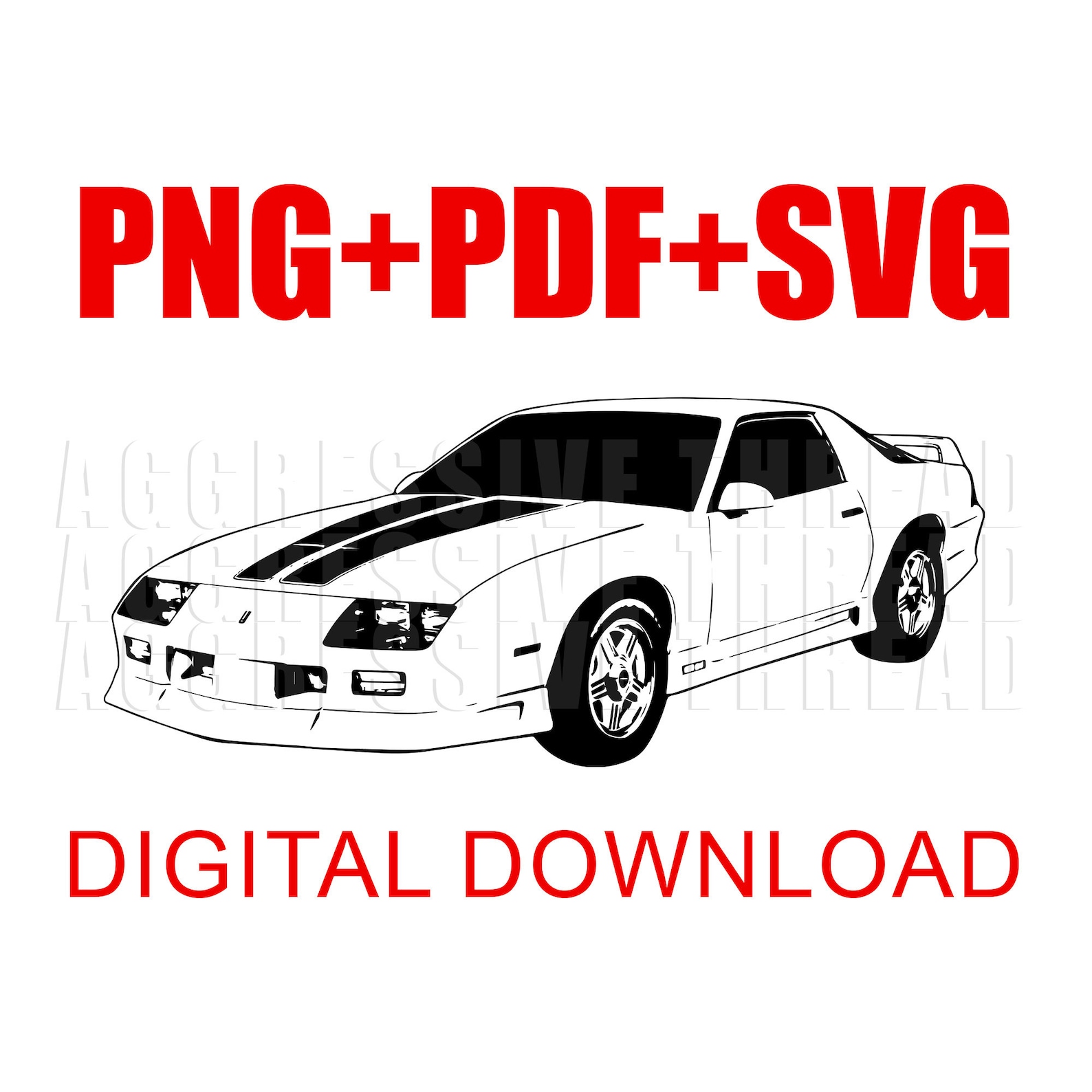 Camaro Iroc-z Vector Graphic: PNG, SVG, PDF (digital Download) - Etsy