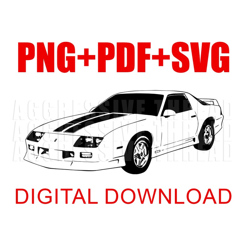 Camaro Iroc-z Vector Graphic: PNG, SVG, PDF (digital Download) - Etsy