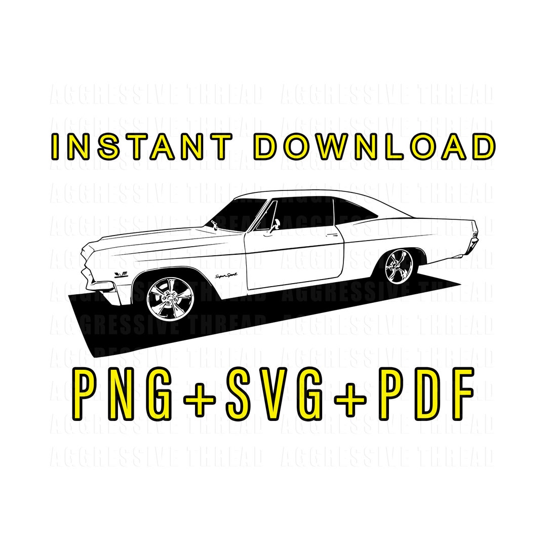65 Impala SS Digital Download, Transparent Background Png, Svg Vector ...