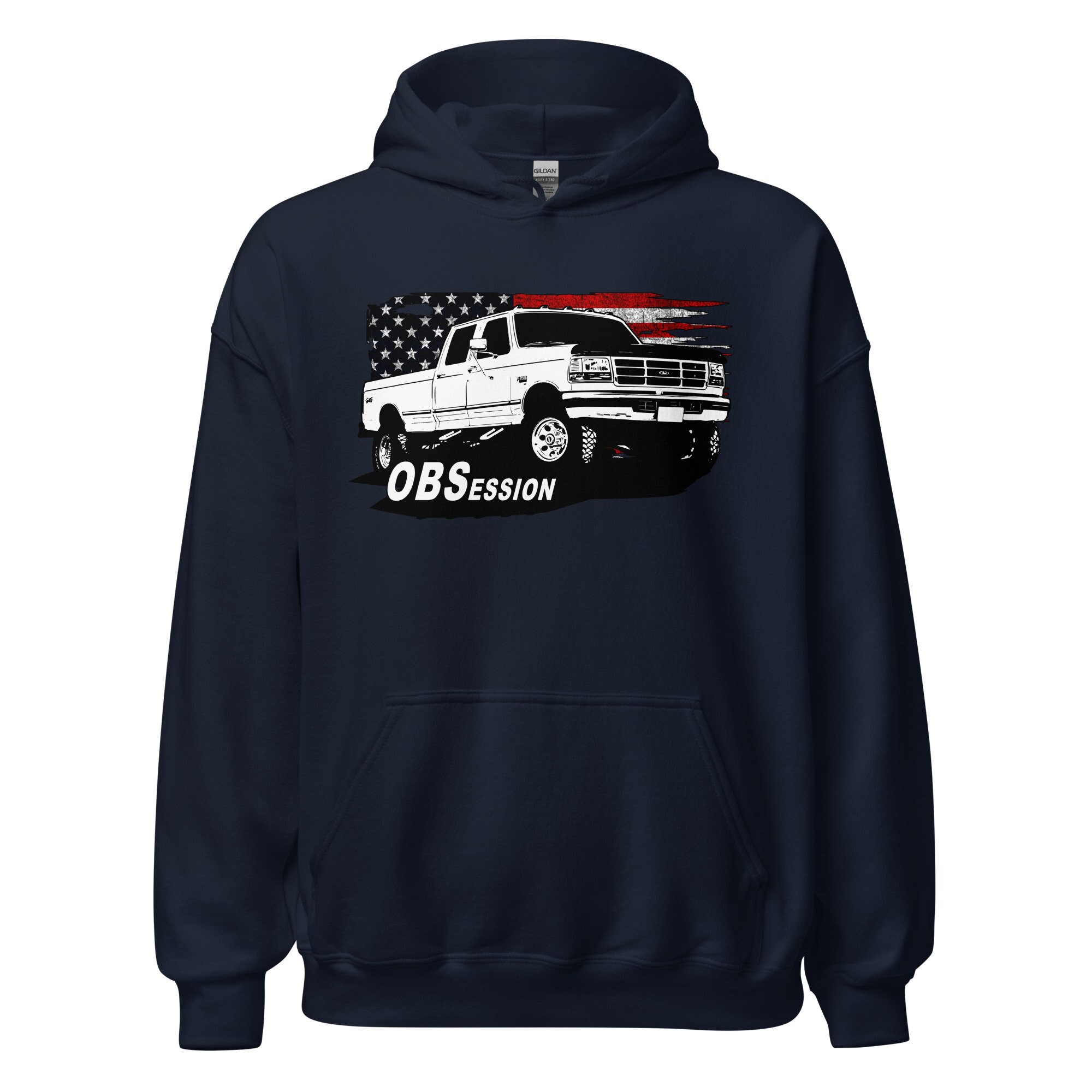 OBS Truck Hoodie, Mens 90s F250 F350 Pullover Sweatshirt With Crew Cab ...