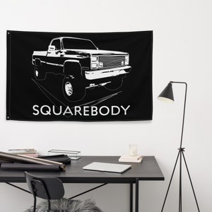 Square Body Truck Flag, Squarebody Garage Banner, Cool Man Cave Decor ...