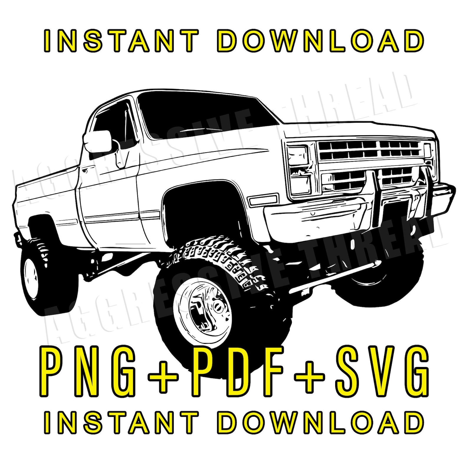 Square Body Chevy Truck Vector Art: SVG, PNG, PDF (digital Download) - Etsy