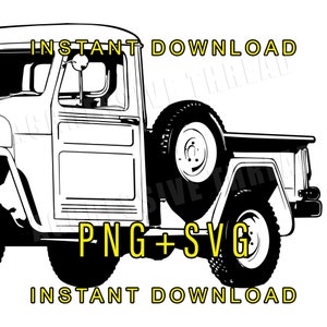 50s Willys Truck Digital Download File, Vintage Car Vector Art, Svg Png ...
