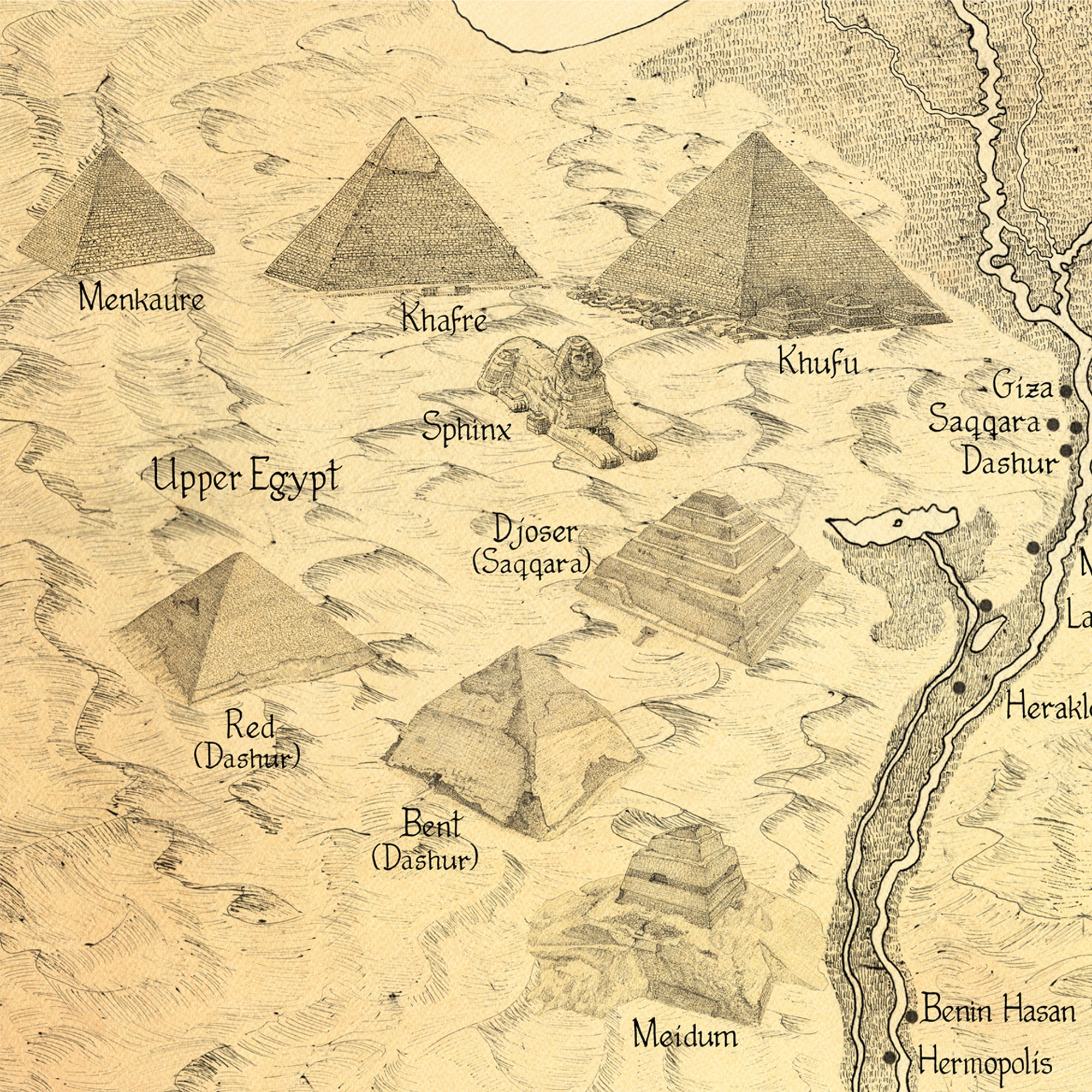 PYRAMIDS & TEMPLES of EGYPT Map of Ancient Egyptian Temples and ...