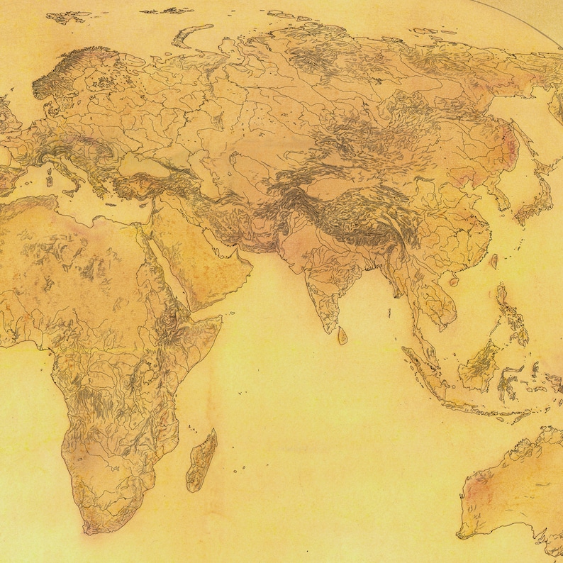 IMAGINE WORLD MAP Imagine a World with no countries World Map. | Etsy