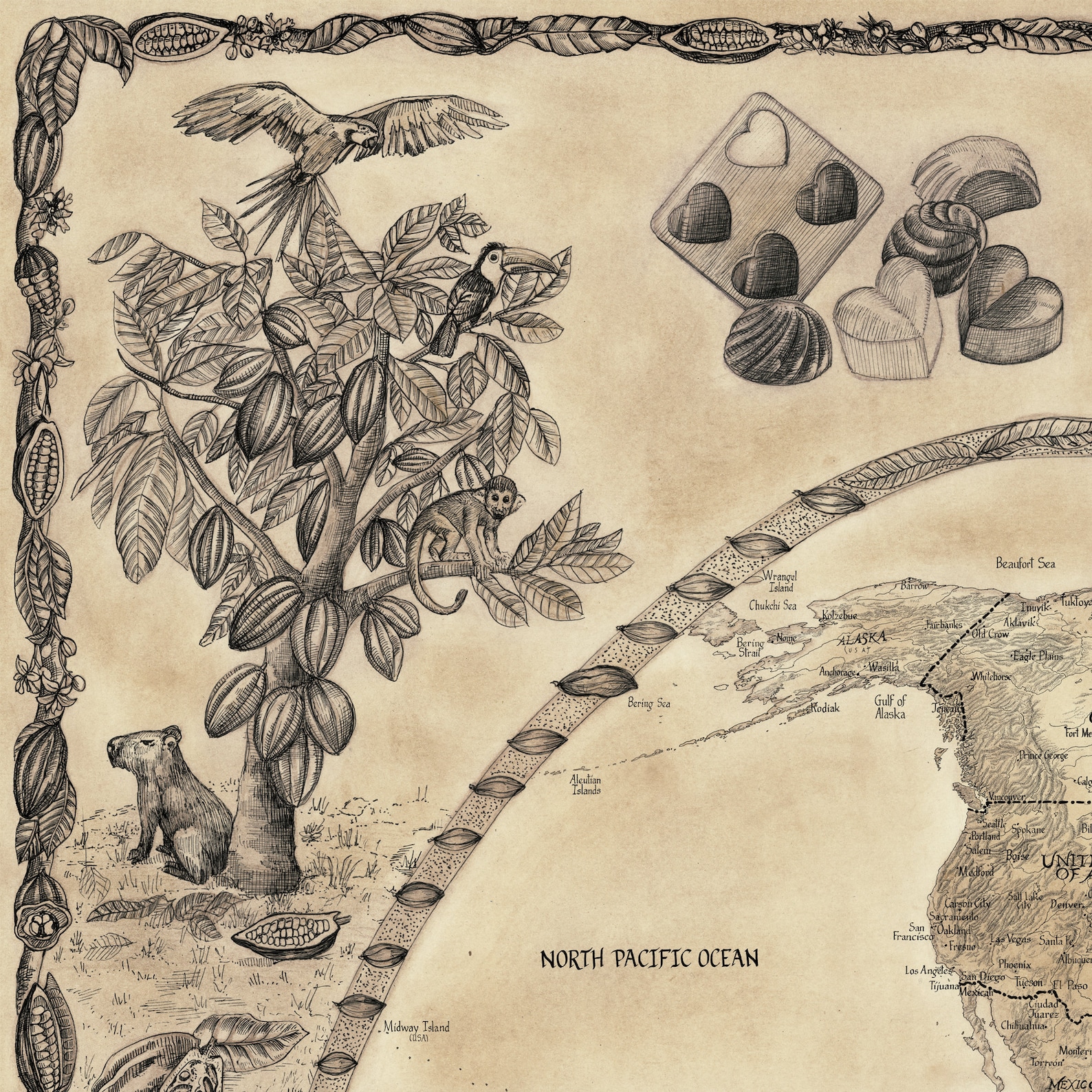 CHOCOLATE WORLD MAP Chocolate Lover's Love This Map. Our - Etsy