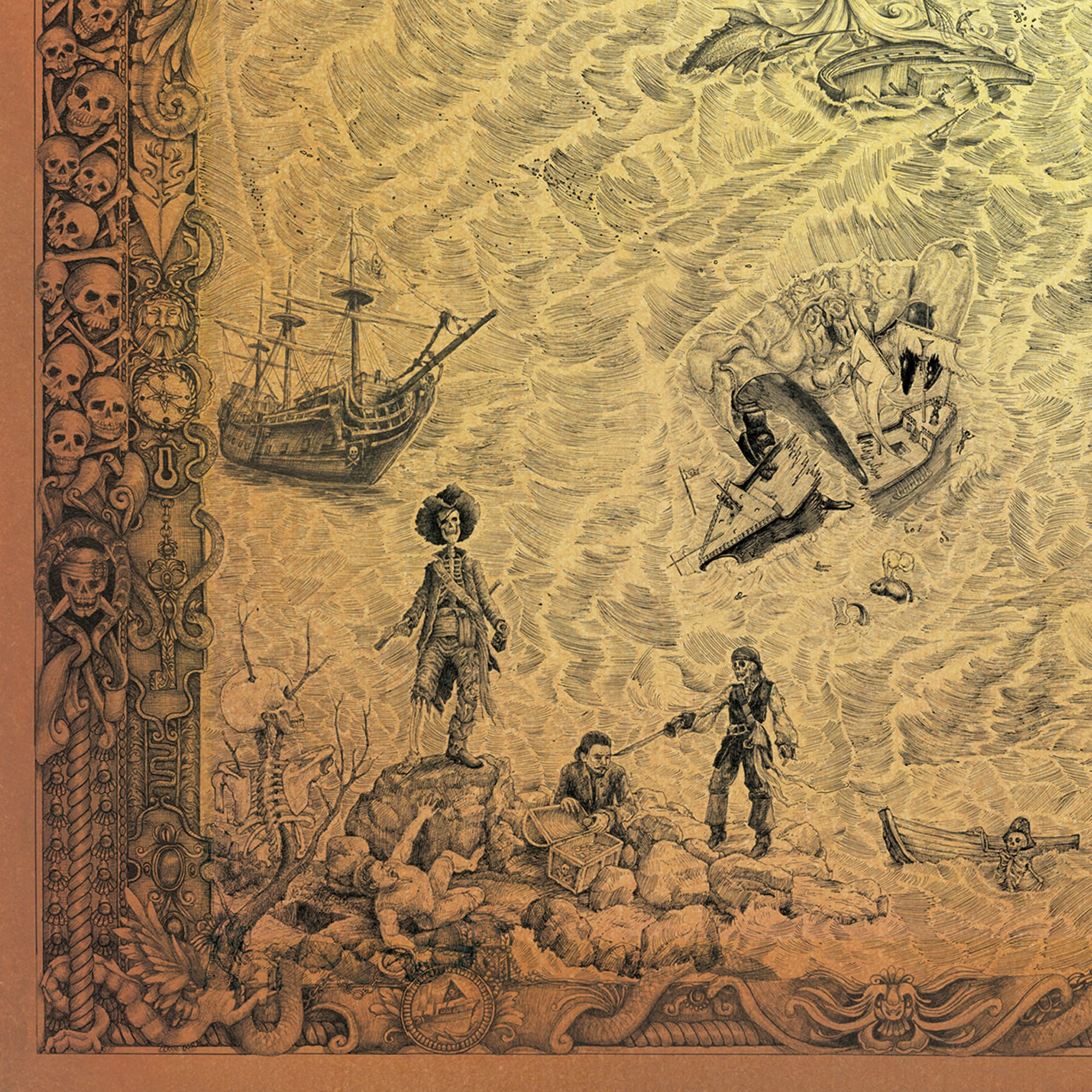 PIRATE MAP Hand Drawn Pirates of the Seven Seas World Map - Etsy