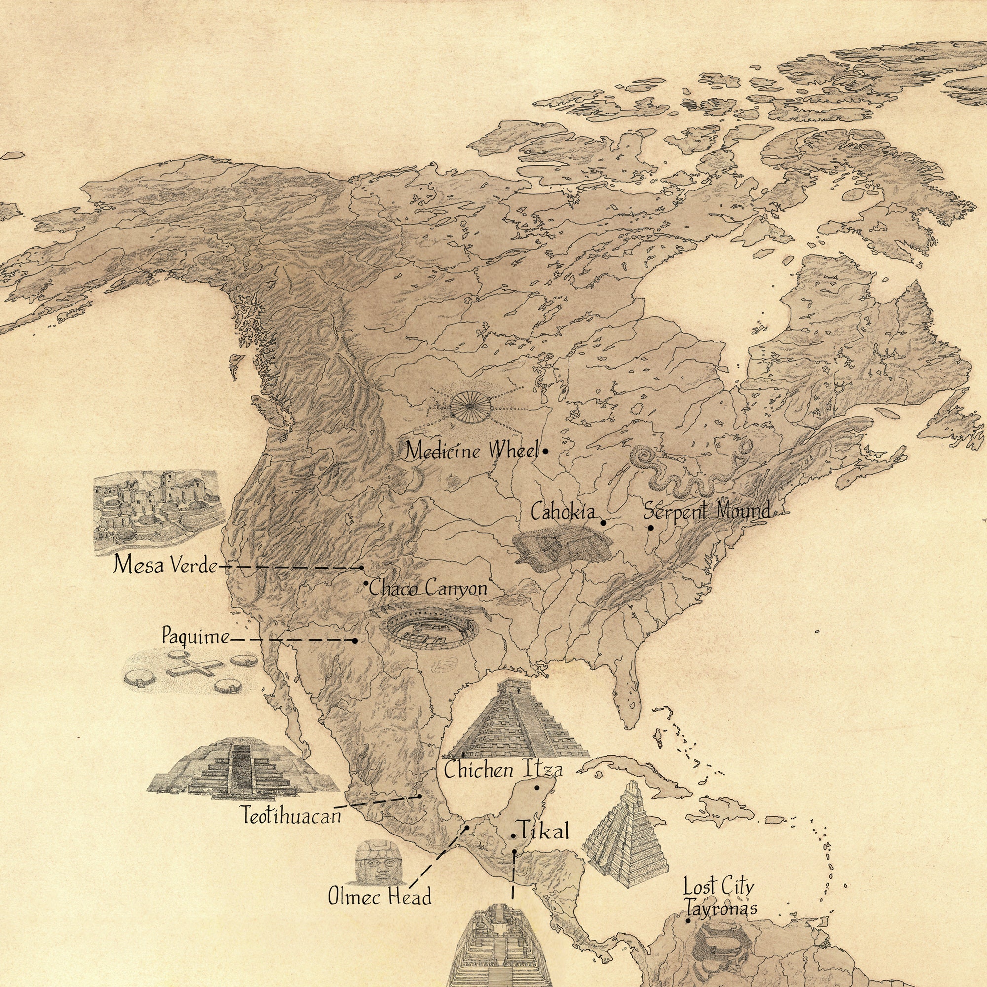 Ancient American Civilizations Map