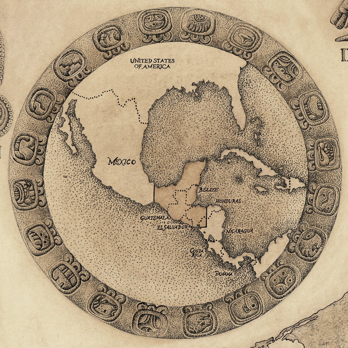 MAYA REGION MAP. Explore Mayan Gods and Temples With Our | Etsy