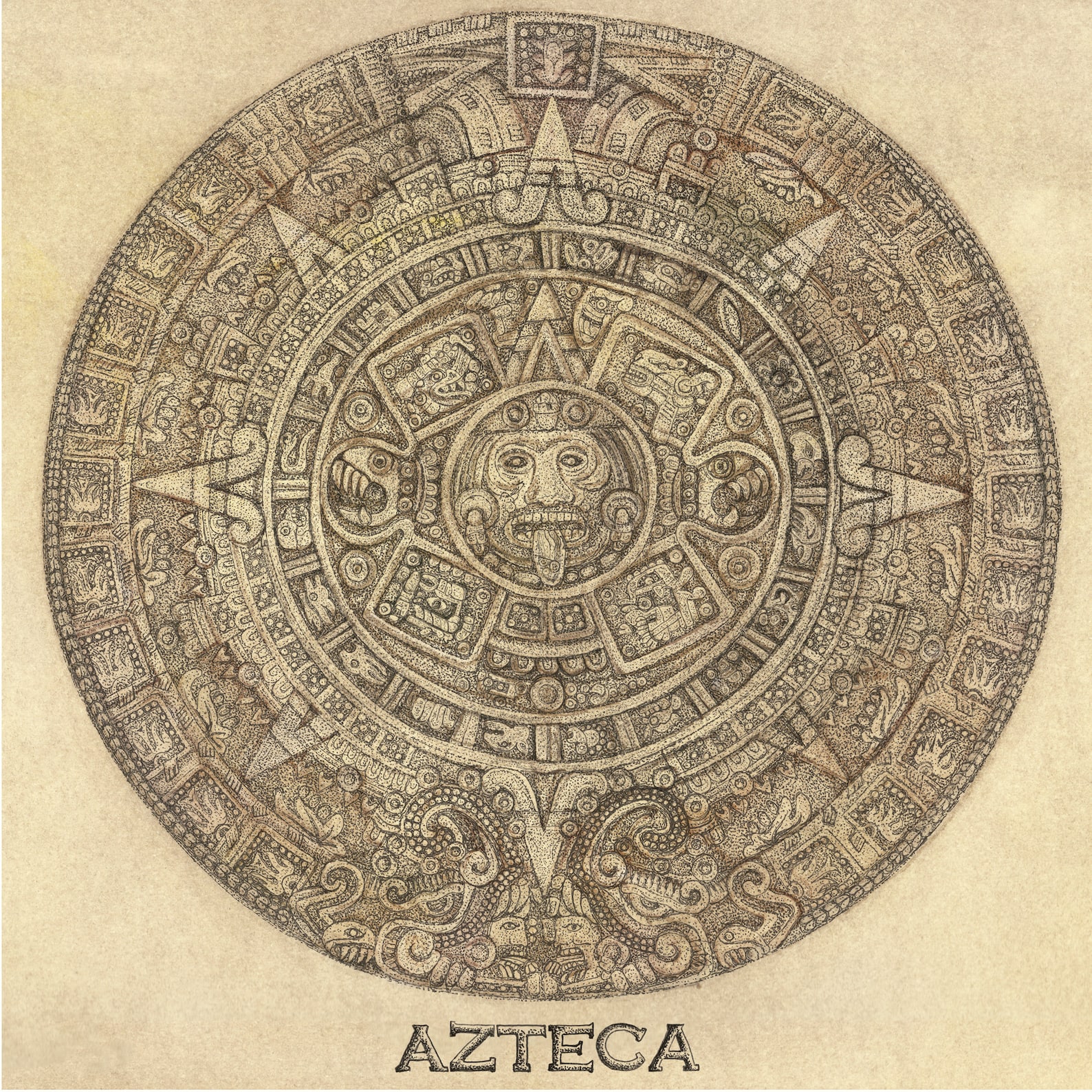 AZTEC Map Handcrafted AZTEC to OLMEC Map Hand-drawn by King - Etsy