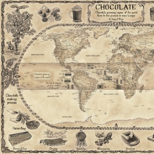 CHOCOLATE WORLD MAP - Chocolate Lover's Love This Map. Our Chocolate ...