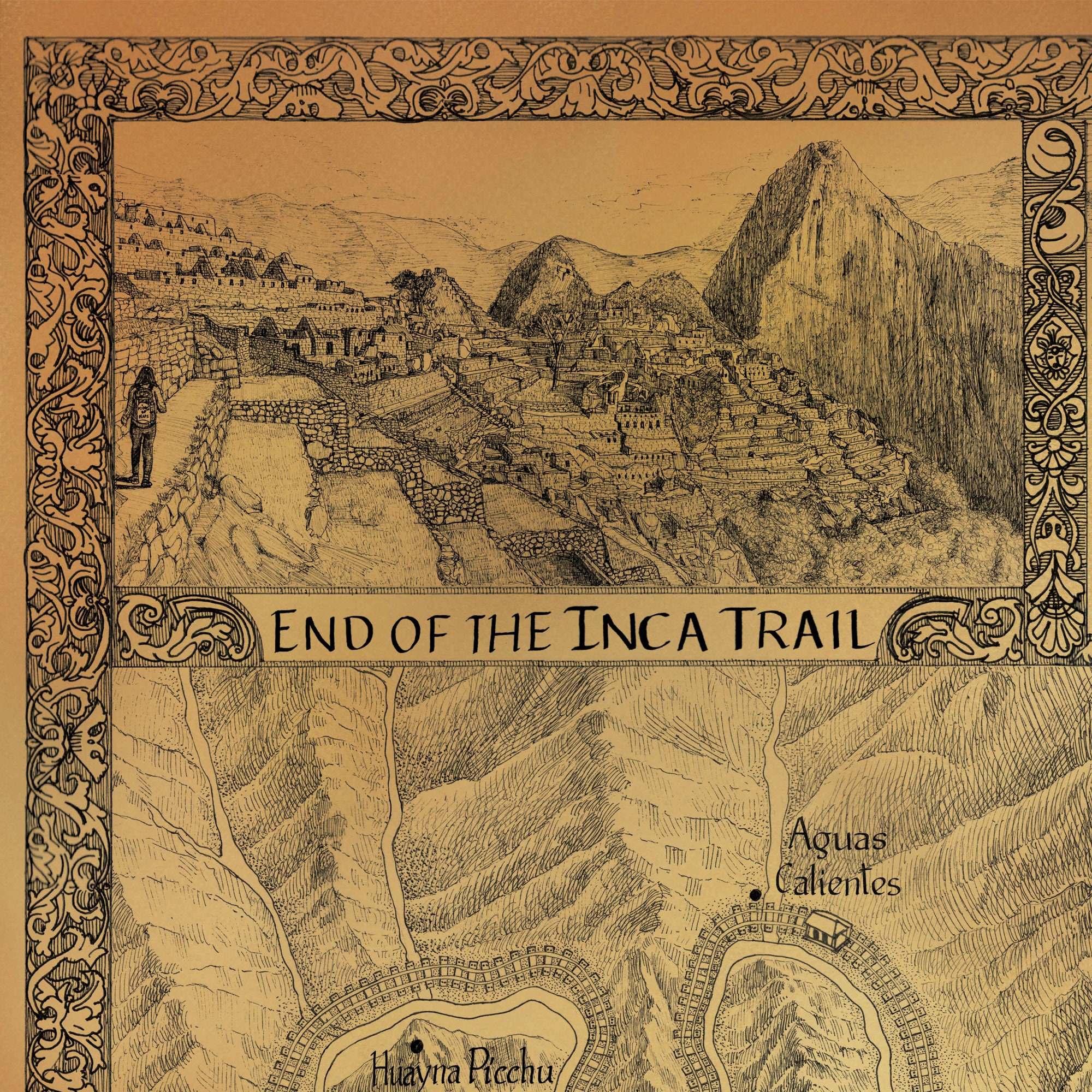 INCA TRAIL MAP the Famous Inka Trail Route to Machu Picchu - Etsy