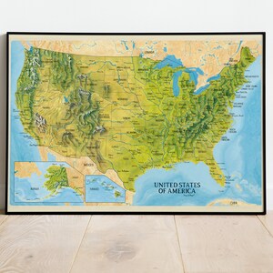 USA PAINTED MAP - Artistic, Originally Painted Depiction of the United ...
