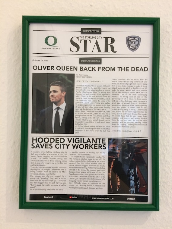 Arrow Newspaper Fan Art | Etsy