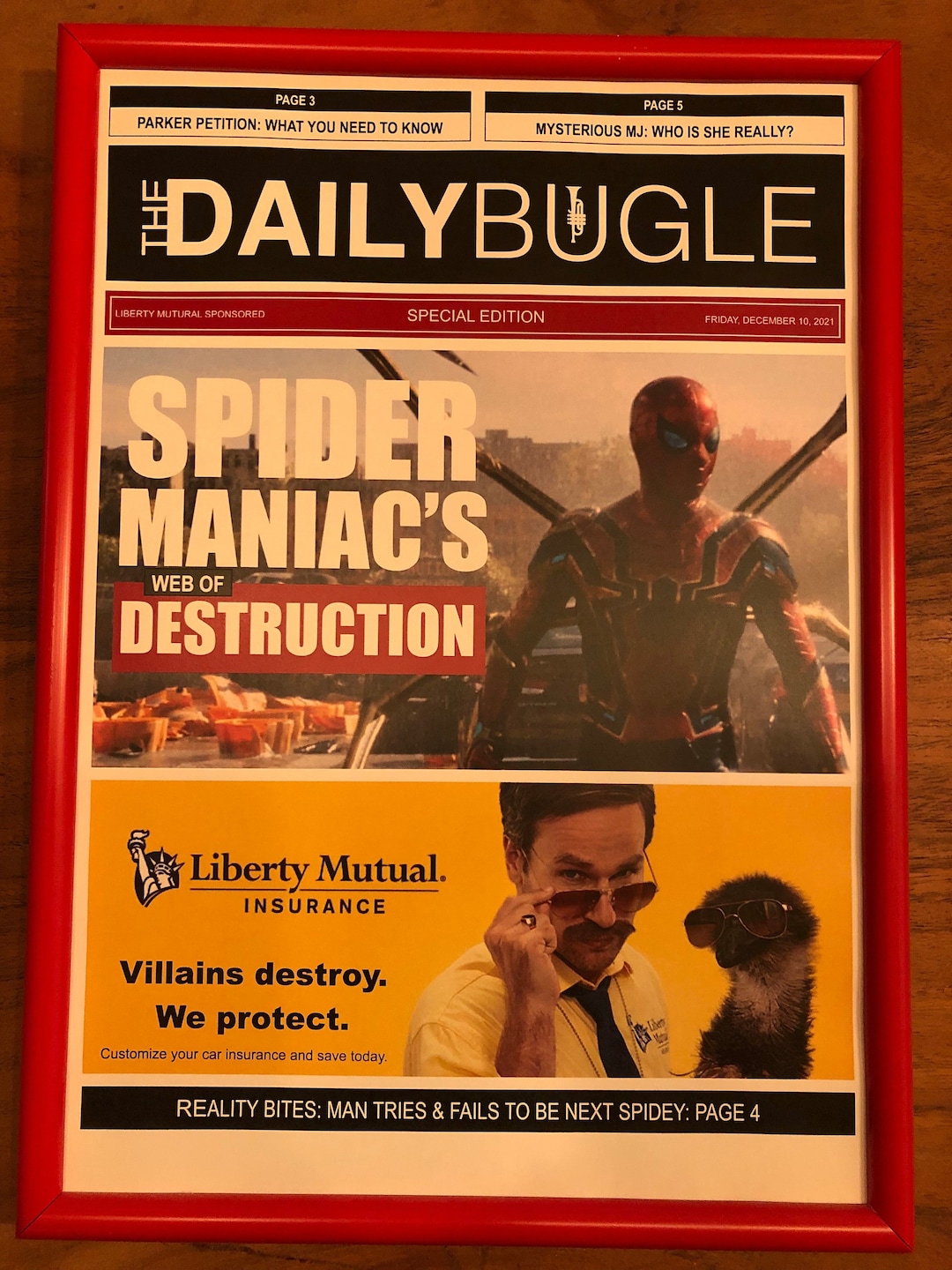 Spiderman Tom Holland Daily Bugle Newspaper Fan Art - Etsy
