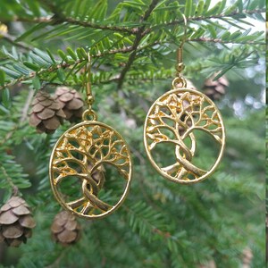 Celtic Tree of Life Gold Earrings Gold Tree of Life Earrings - Etsy