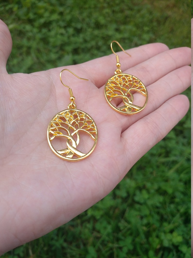Celtic Tree of Life Gold Earrings Gold Tree of Life Earrings - Etsy