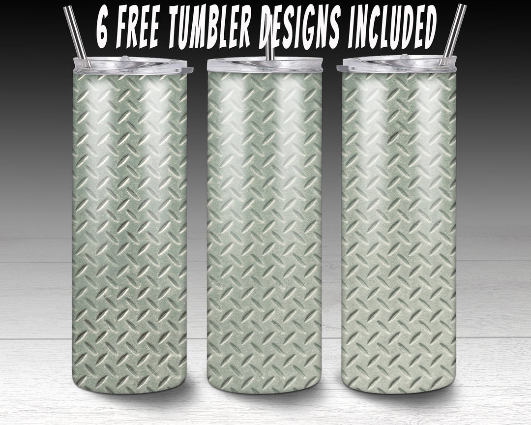 20 Oz Skinny Tumbler Design Sublimation,diamond Plate Wrap,diamond ...