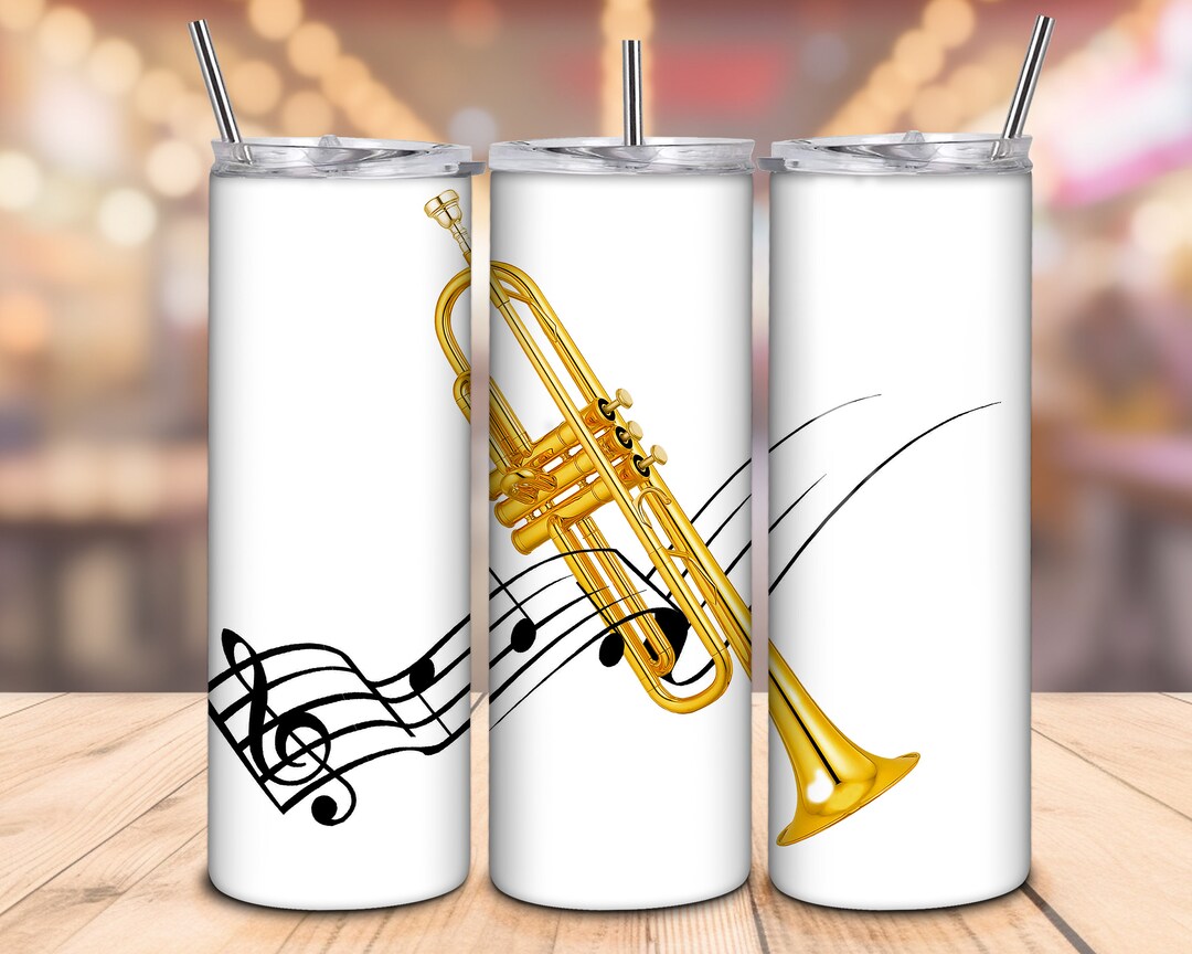 Trumpet Tumbler Wrap Png,music Notes,music Tumbler Wrap,trumpet ...
