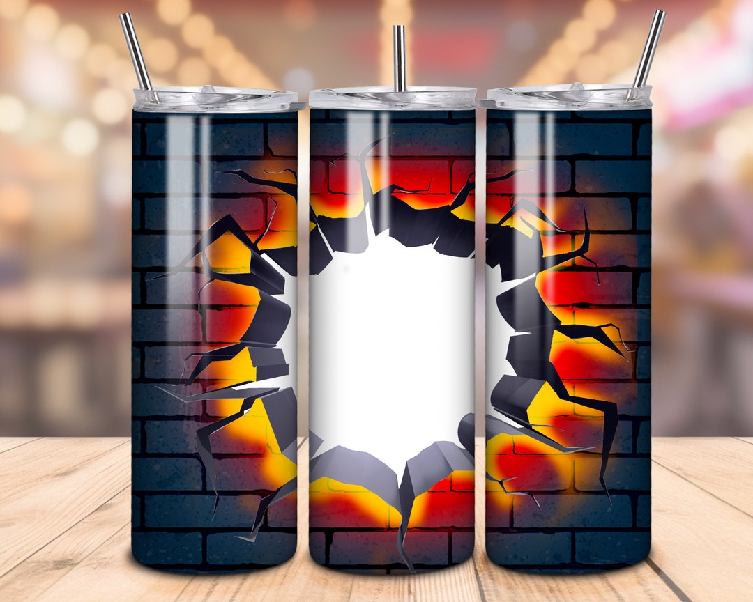 Broken Wall Wrap,cracked Wall Tumbler,broken Wall Design,crack Hole Png ...