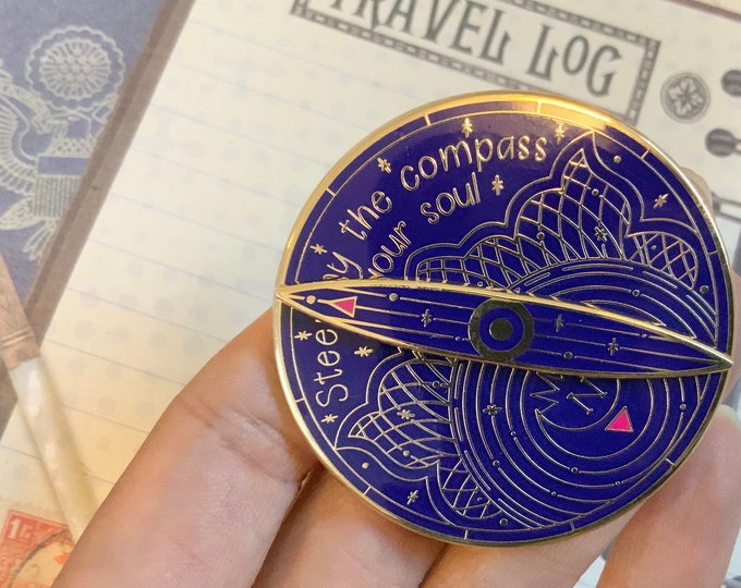 Beautiful Enamel Spinning Compass Pin With a Reminder to Follow Your ...