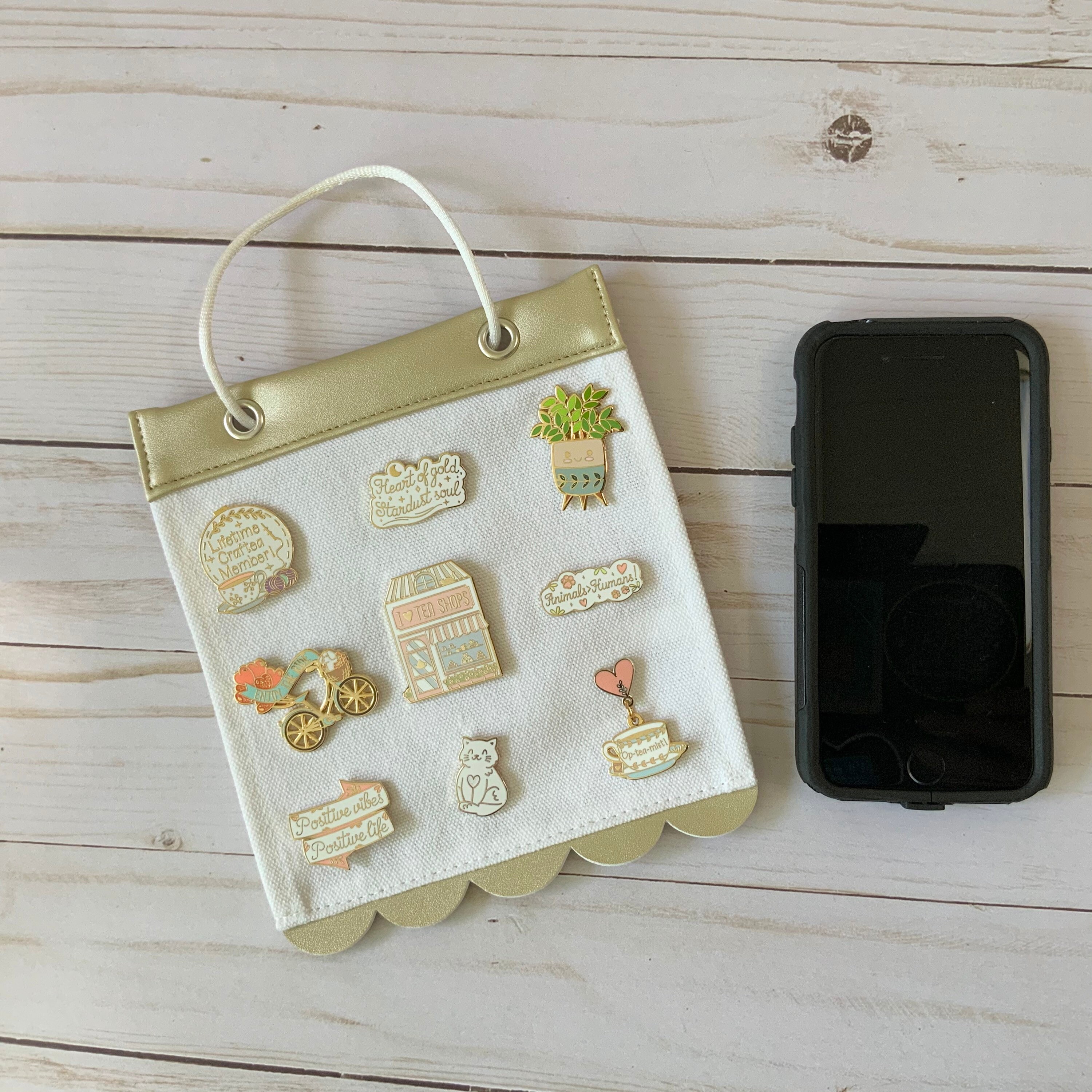 Mini Enamel Pin Display Banner Pennant With Canvas and Vegan - Etsy