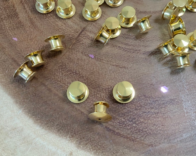 Gold Metal Enamel Locking Pin Backs to Secure Your Pins - Etsy