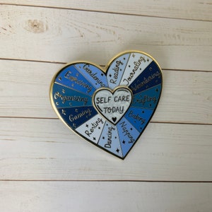 Beautiful Hard Enamel Spinning Heart Pin With a Self Care Message ...