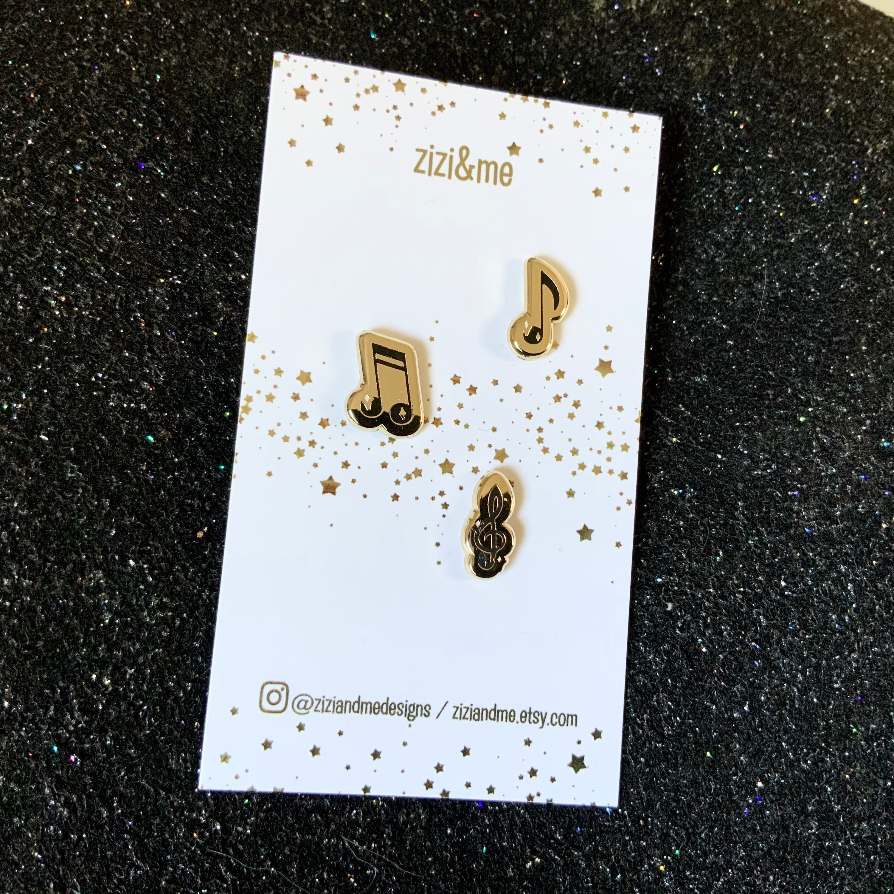 Cute Tiny Gold Plated Mini Musical Notes Set of 3. Adorable - Etsy