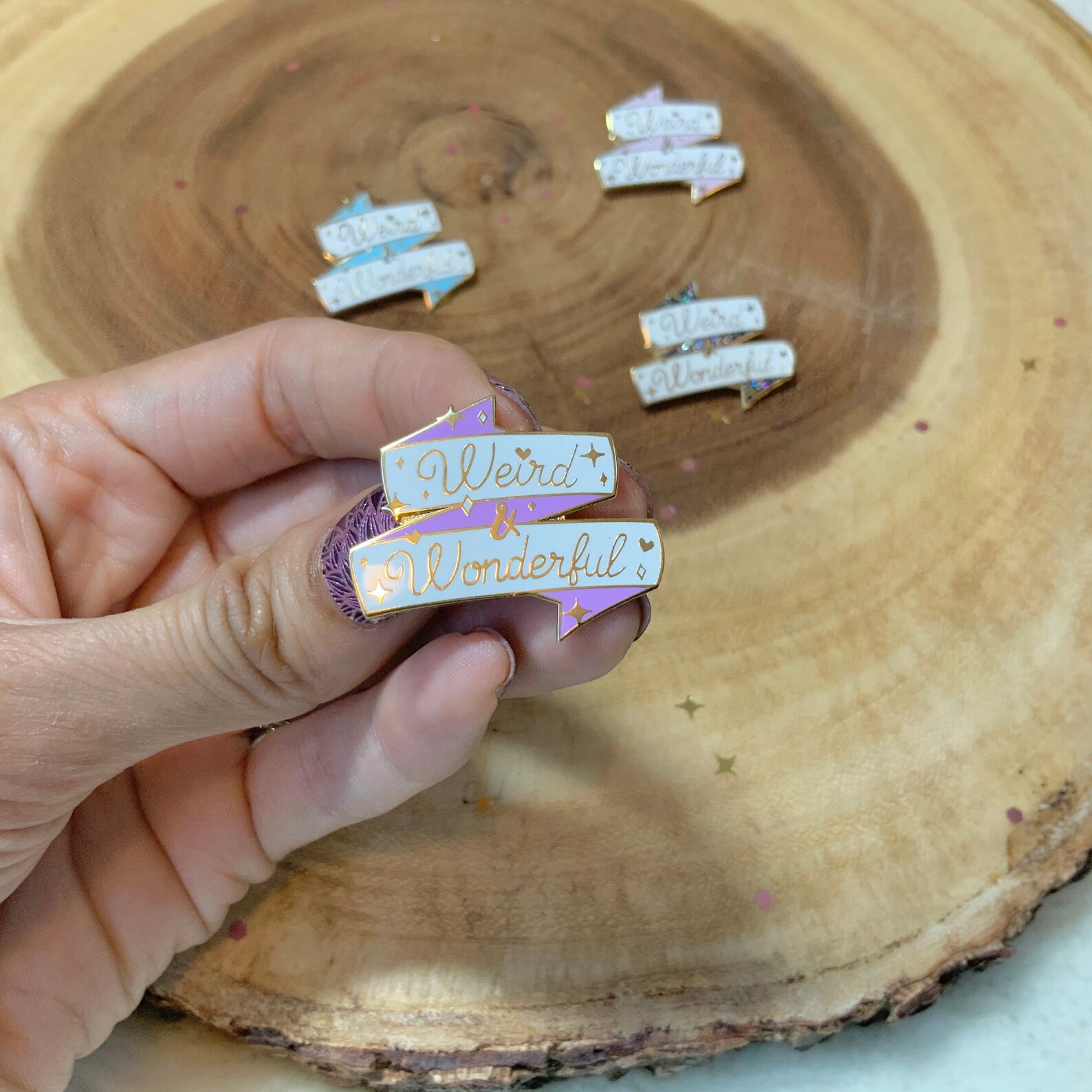 Beautiful Enamel Pin With the Quote weird and Wonderful - Etsy