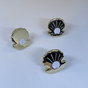 Set of 3 Mini Gold Plated Sea Shell Filler Enamel Pins - Etsy